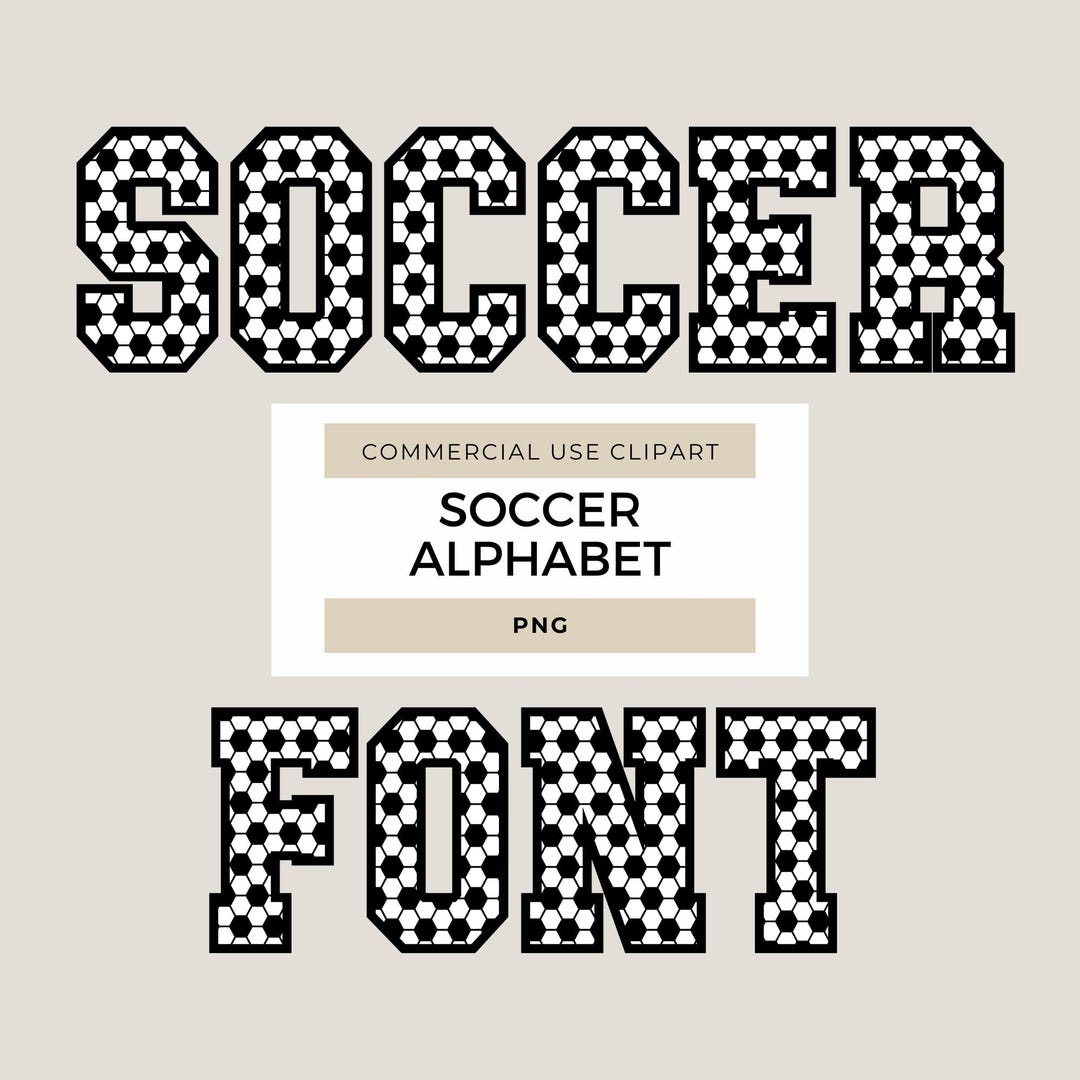 Soccer Alphabet Pngs Letters A - Z Soccer Pattern on Black Letter PNG ...