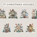 Christmas Houses Clipart Pack, Clipart for Commercial Use, Cute Xmas ...
