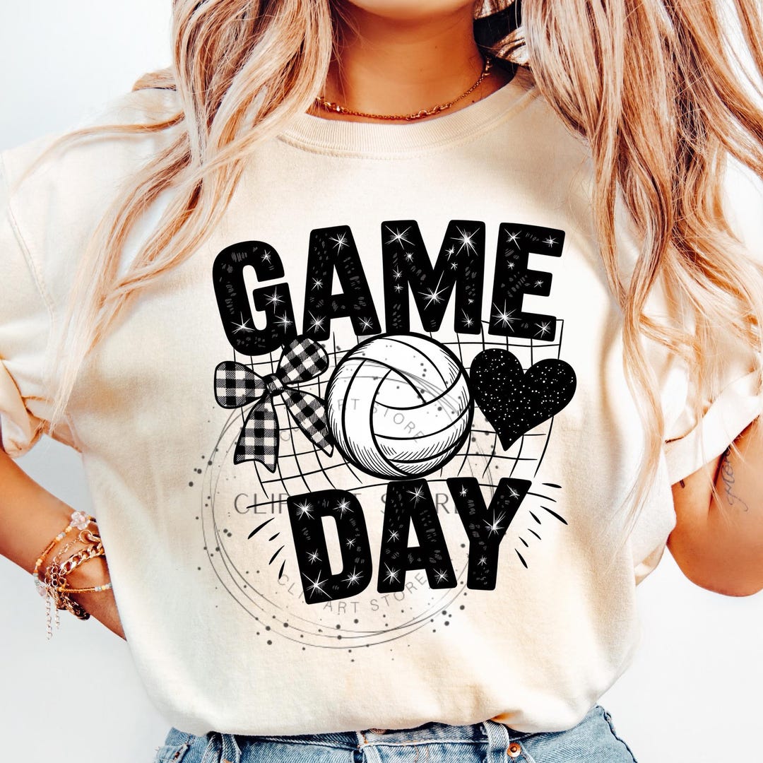 Volleyball Game Day PNG, Coquette Volleyball Glitter Png, Volleyball ...
