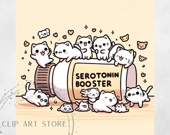 Serotonin Booster Cat PNG File, Cat Mom Graphic Tshirt PNG File, Cat ...