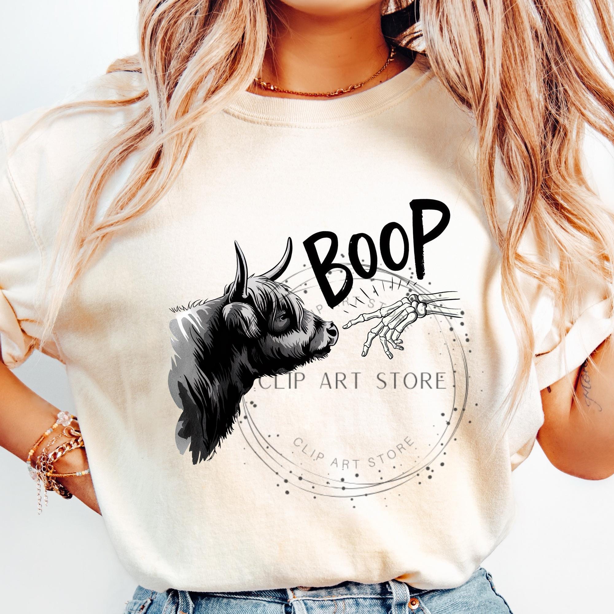 Funny Skeleton Highland Cow Halloween Png, Bond Hand Png, Boop ...