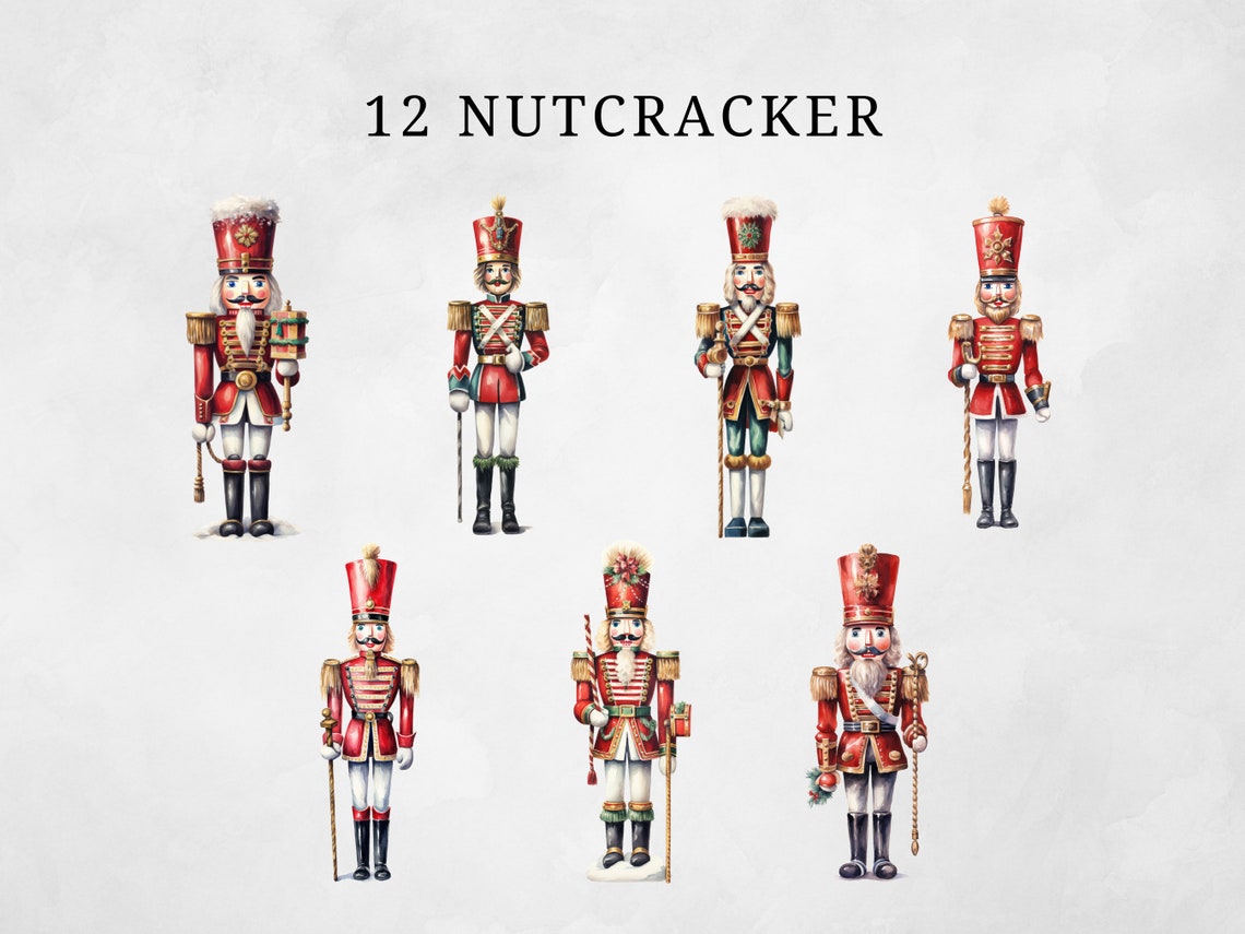 Nutcracker Clipart Pack, Clipart for Commercial Use, Christmas Clip Art ...