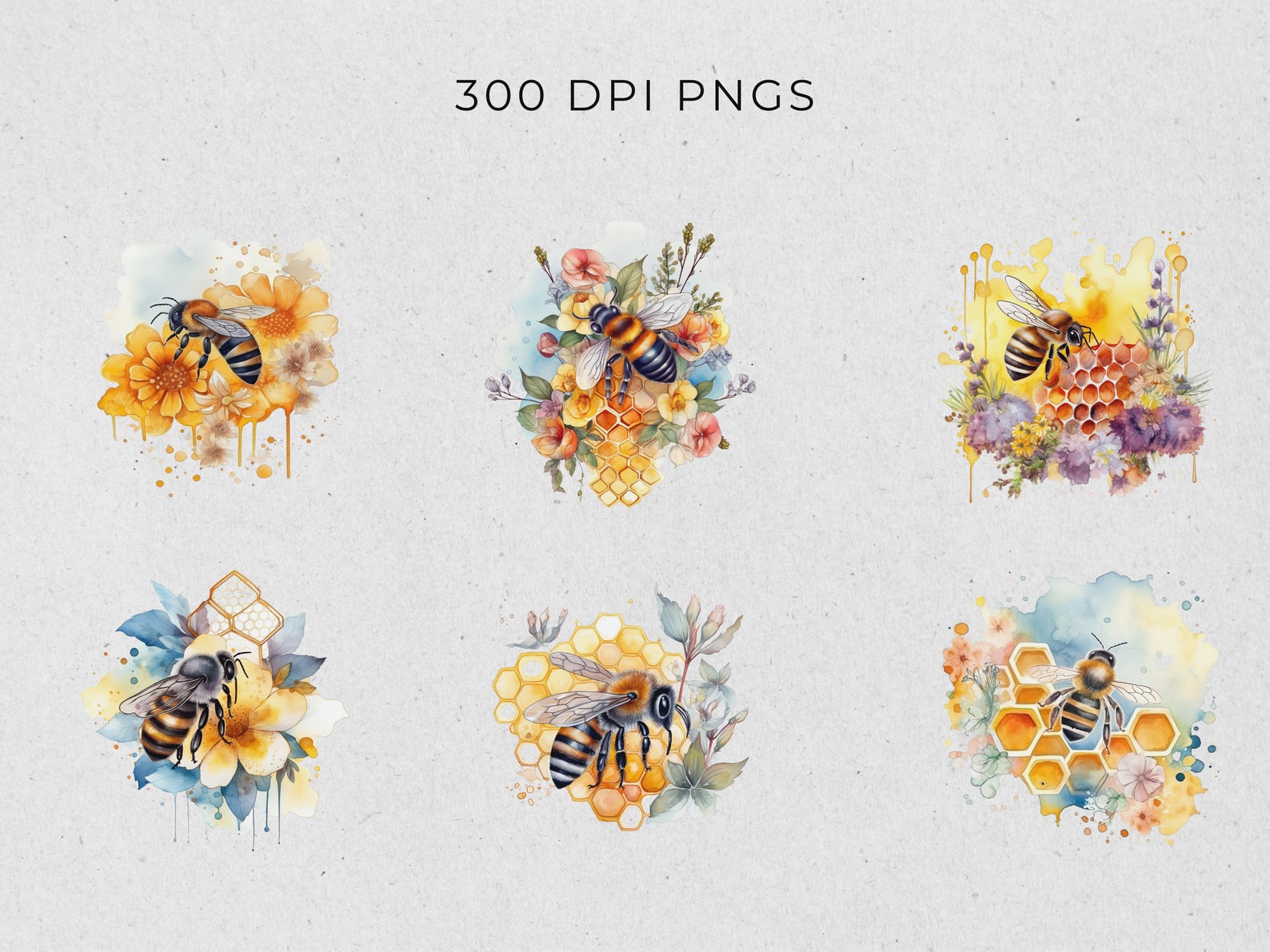 Bee Clipart, Watercolor Clipart, Clipart for Commercial Use, Cute Bee ...