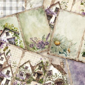 Secret Garden Junk Journal Digital Paper, Houses JJ Kit, 6 Digital ...
