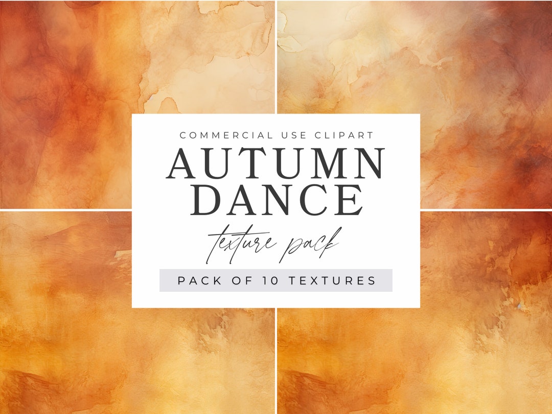 Autumn Dance Texture Clipart Pack, Commercial Use, Watercolor Wash ...
