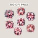 Pink Christmas Wreath Clipart Pack, Clipart for Commercial Use, Cute ...