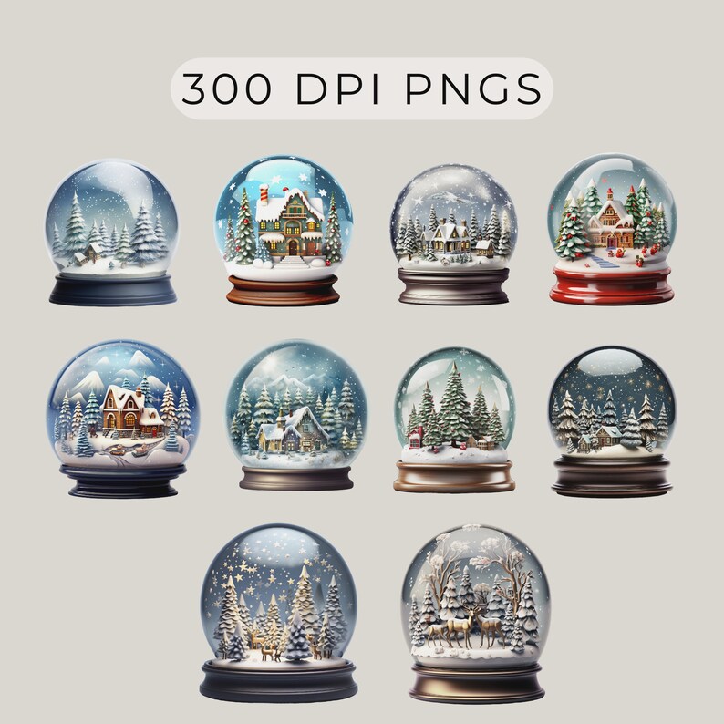Christmas Snow Globe Clipart, Clipart for Commercial Use, Transparent ...