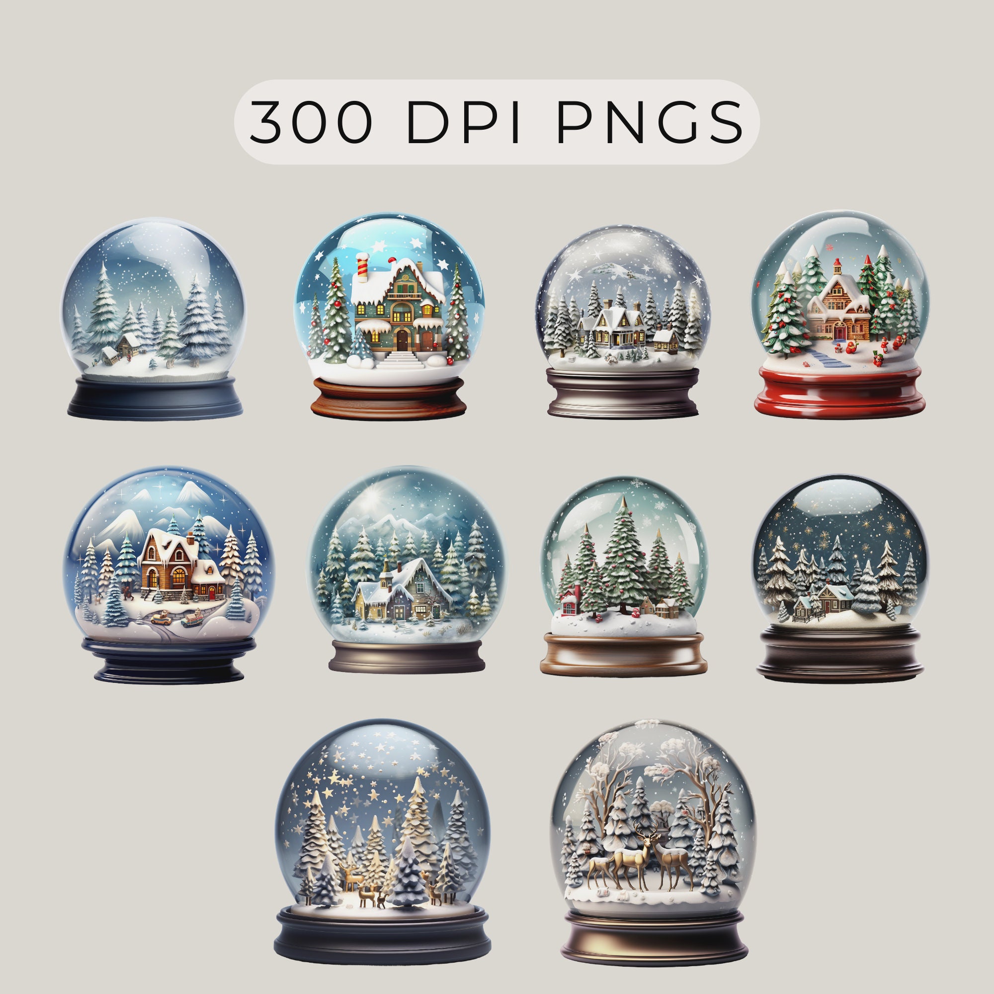 Christmas Snow Globe Clipart, Clipart for Commercial Use, Transparent ...