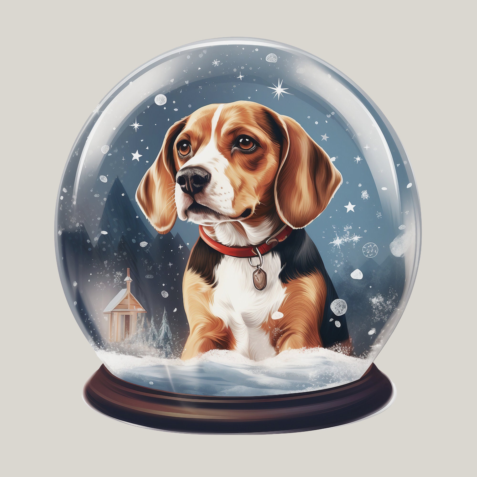 Beagle Snow Globe Clipart, Clipart for Commercial Use, Cute Dog Clip ...