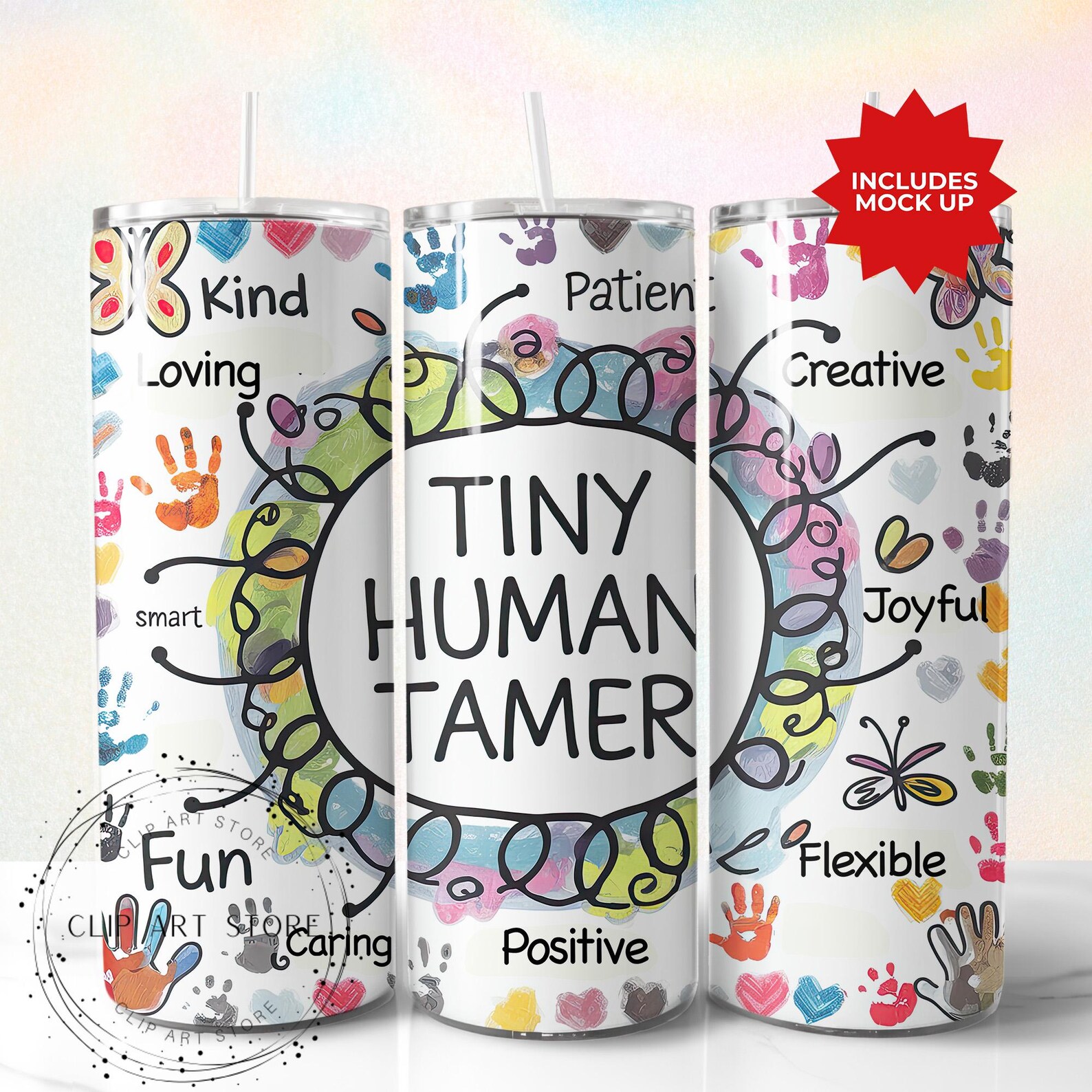 Tiny Human Tamer Tumbler Wrap PNG, Preschool Teacher Tumbler Wraps ...