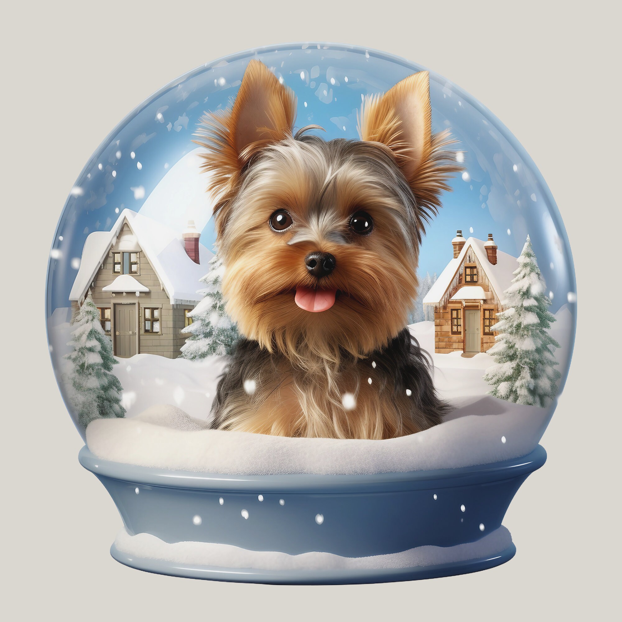 Yorkshire Terrier Snow Globe Clipart, Clipart for Commercial Use, Cute ...