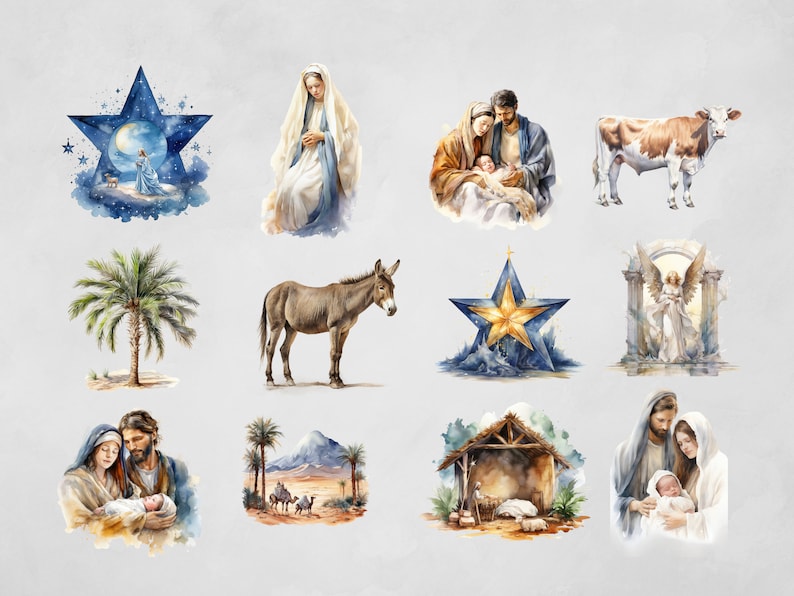 Christmas Nativity Clipart Pack, Clipart for Commercial Use ...