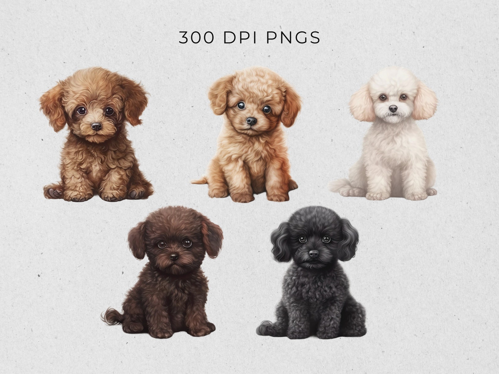 Teacup Poodle Clipart, Clipart for Commercial Use, Cute Poodle Puppy ...