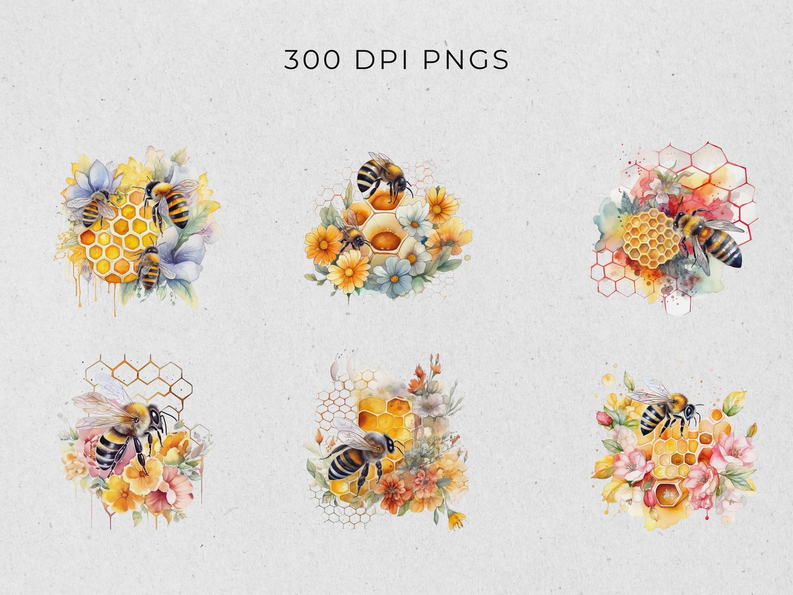 Bee Clipart, Watercolor Clipart, Clipart for Commercial Use, Cute Bee ...