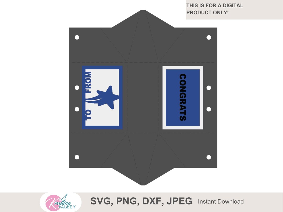 Congratulations 3D Gift Card Box SVG for a Graduation Gift Card Holder ...