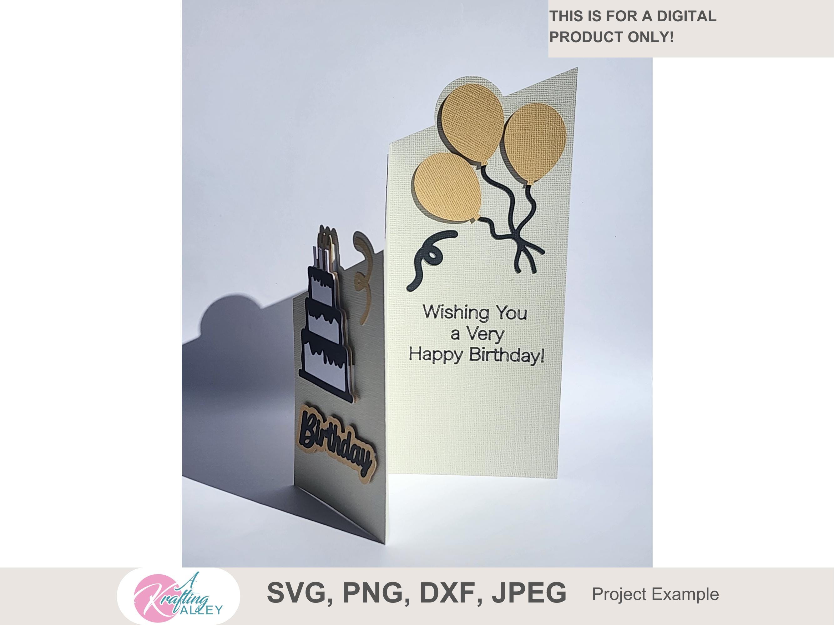 Happy Birthday Z Fold Greeting Card SVG, Birthday Card Digital Template ...