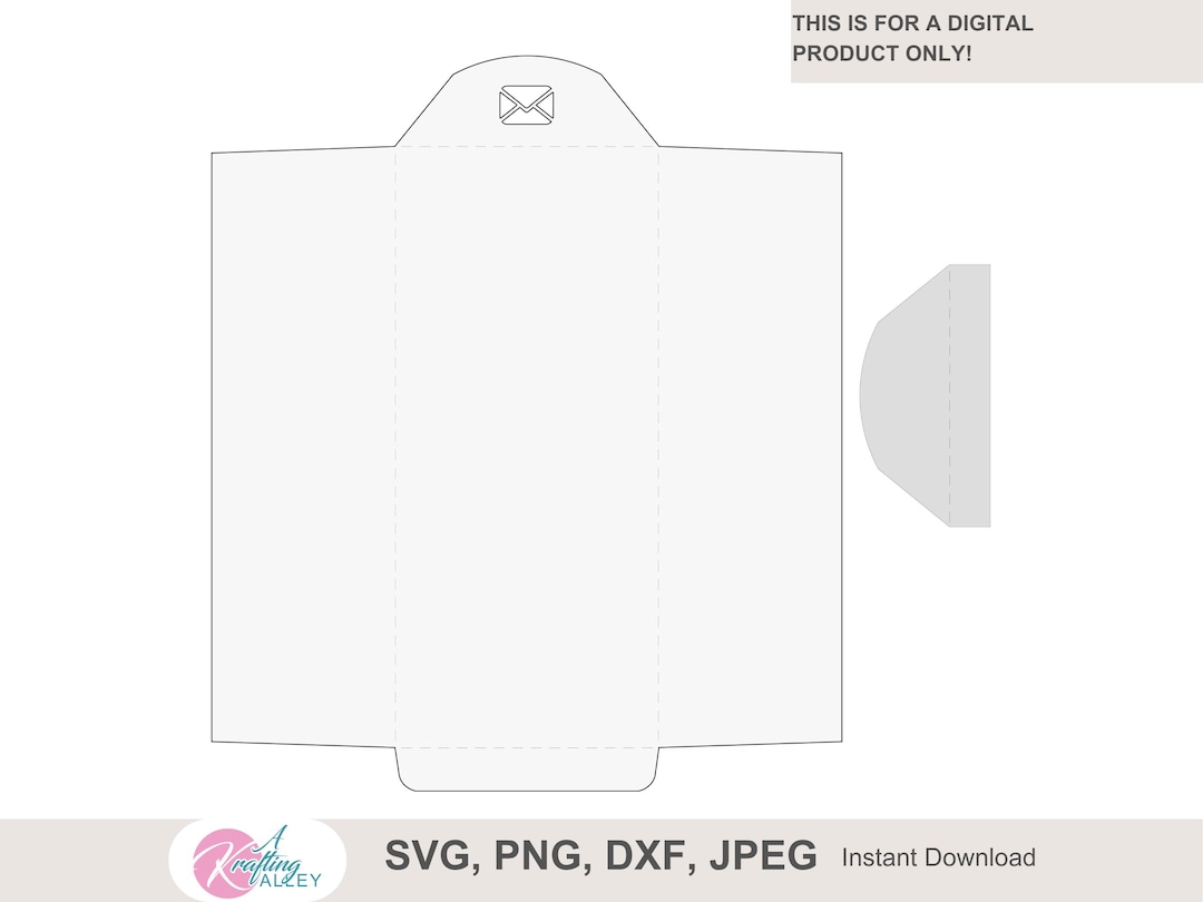 Slimline Envelope With Angular Flap SVG Card Envelope Design With ...