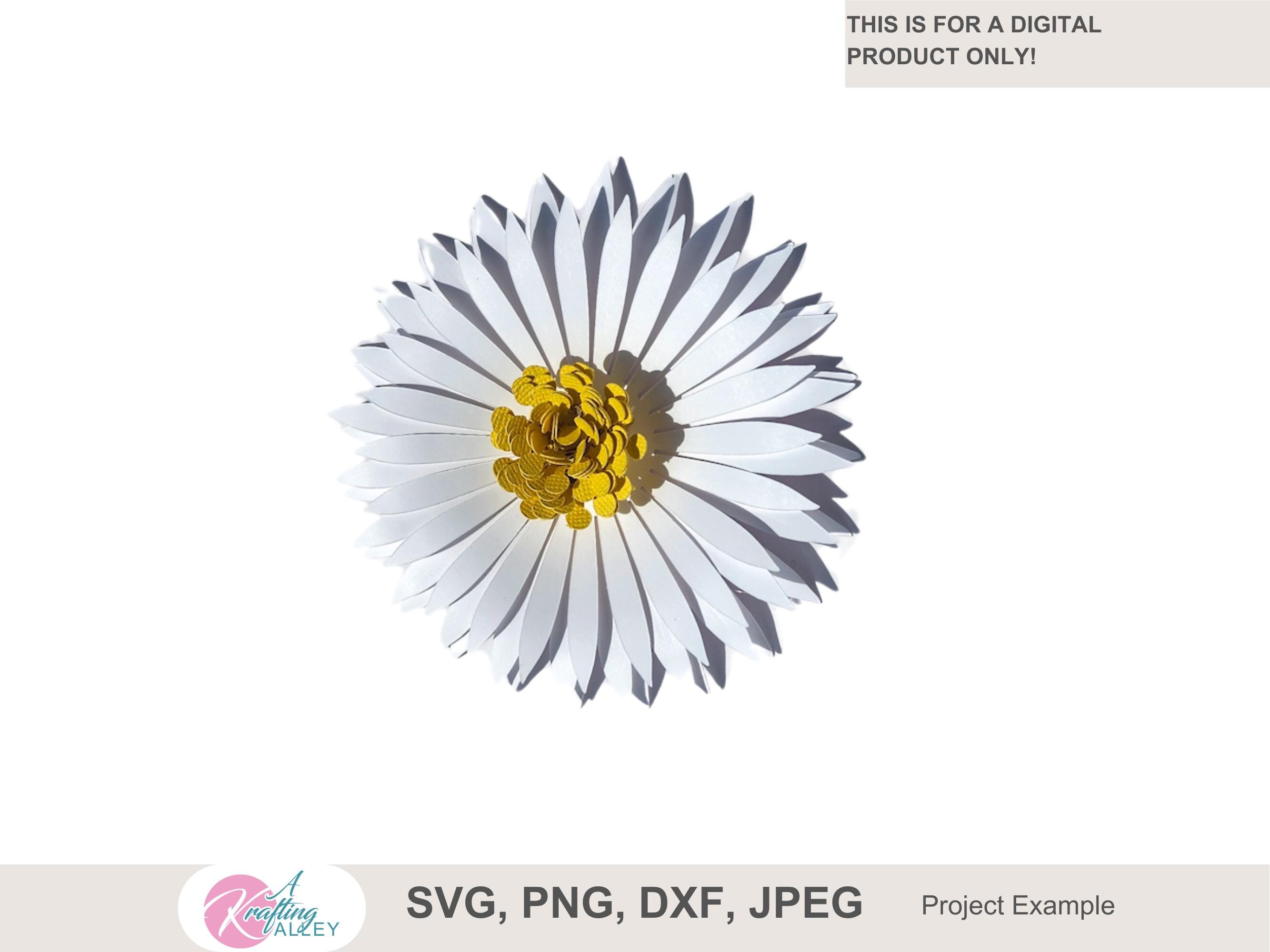 3D Daisy SVG, Paper Flower Digital File, Dimensional Paper Daisy SVG ...