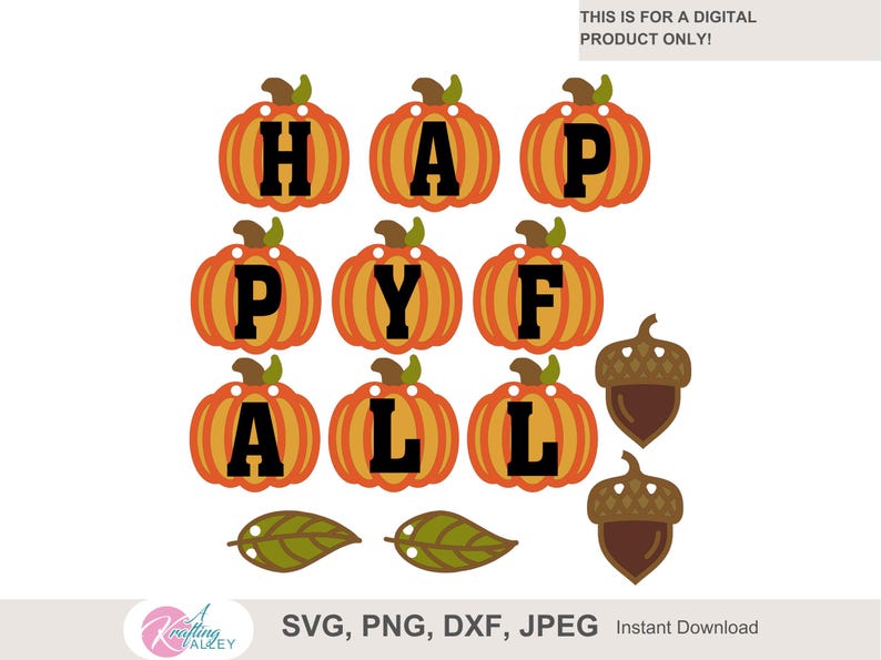 Happy Fall Banner SVG Fall Season 3D 2D Banner Layering Pumpkin Multi ...