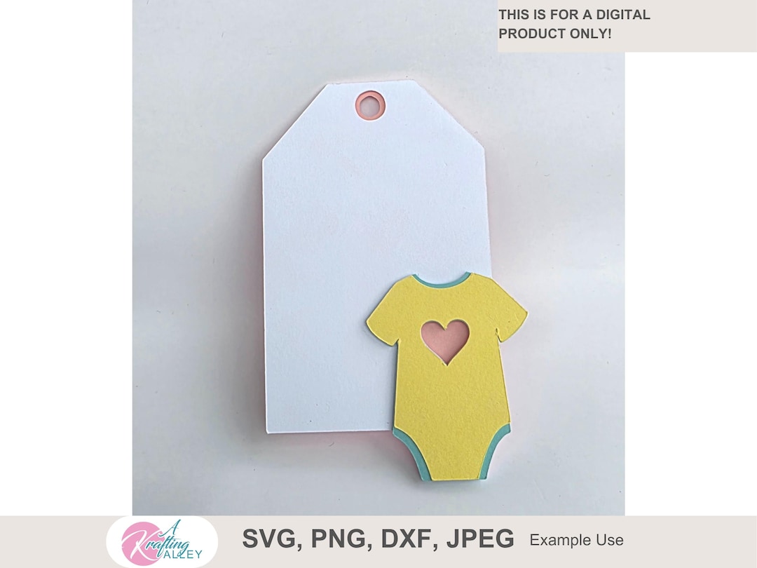 Baby Clothes Layered Tag SVG Baby Shower Gift Tag Gender Reveal Multi ...