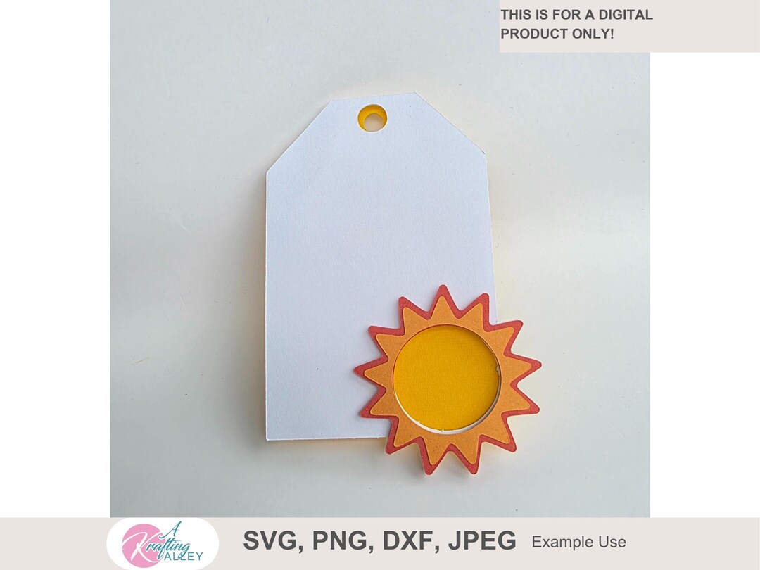 Sun Layered Tag SVG Multi Layered Summer Themed Gift Tag SVG PNG ...