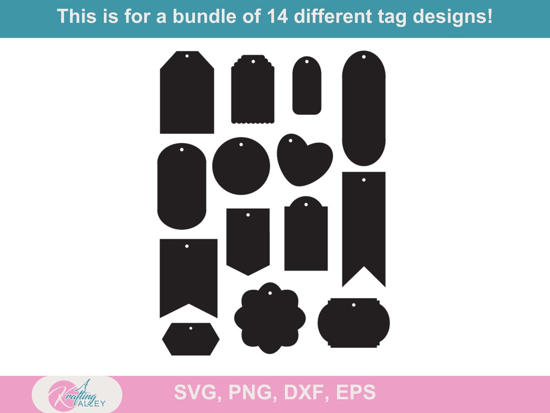 Basic Tag Bundle SVG File Various Shape Tags Digital File Tag for Gifts ...