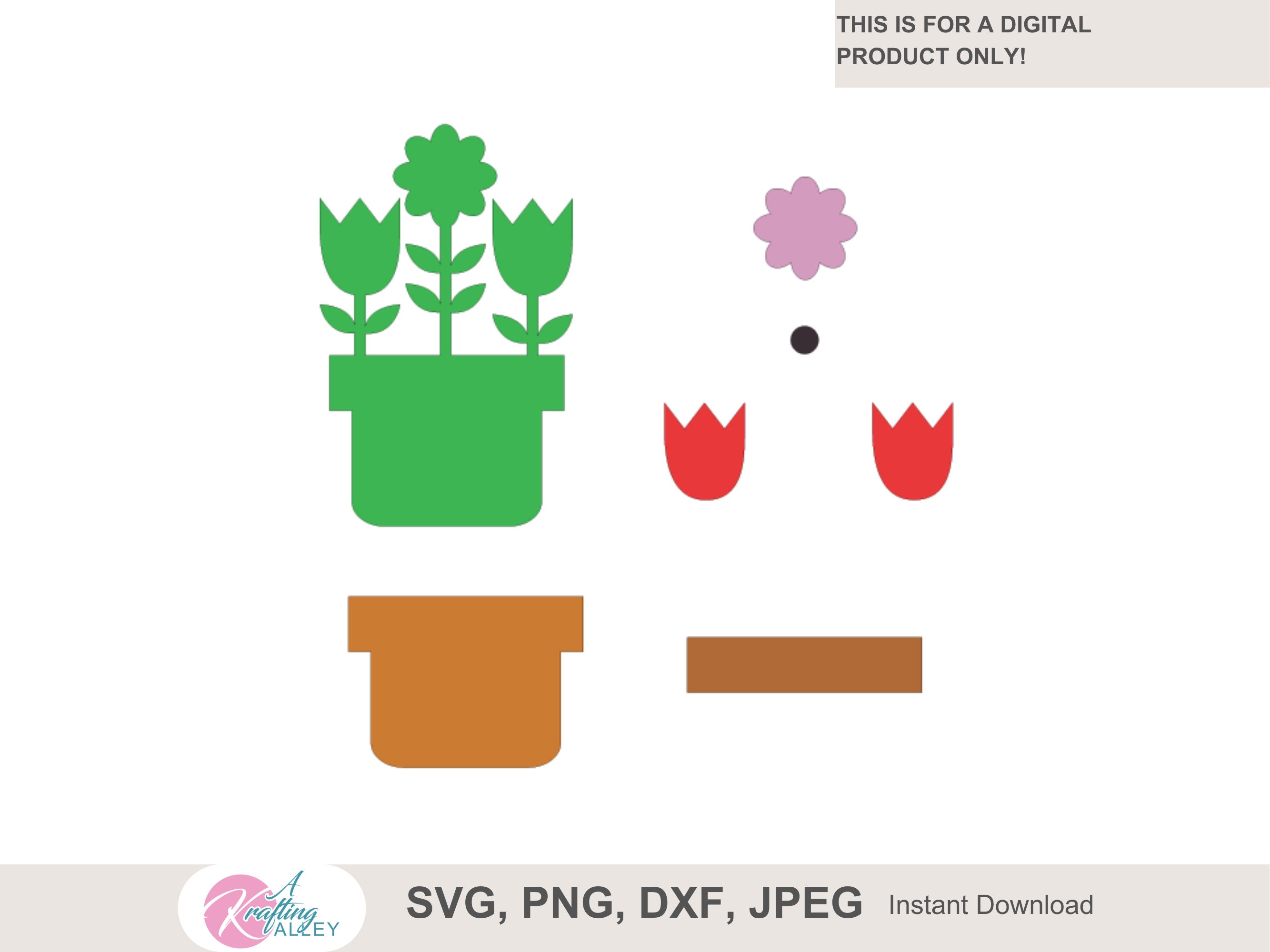 Flower SVG With Various Layers Flowers in a Vase Digital File PNG JPEG ...