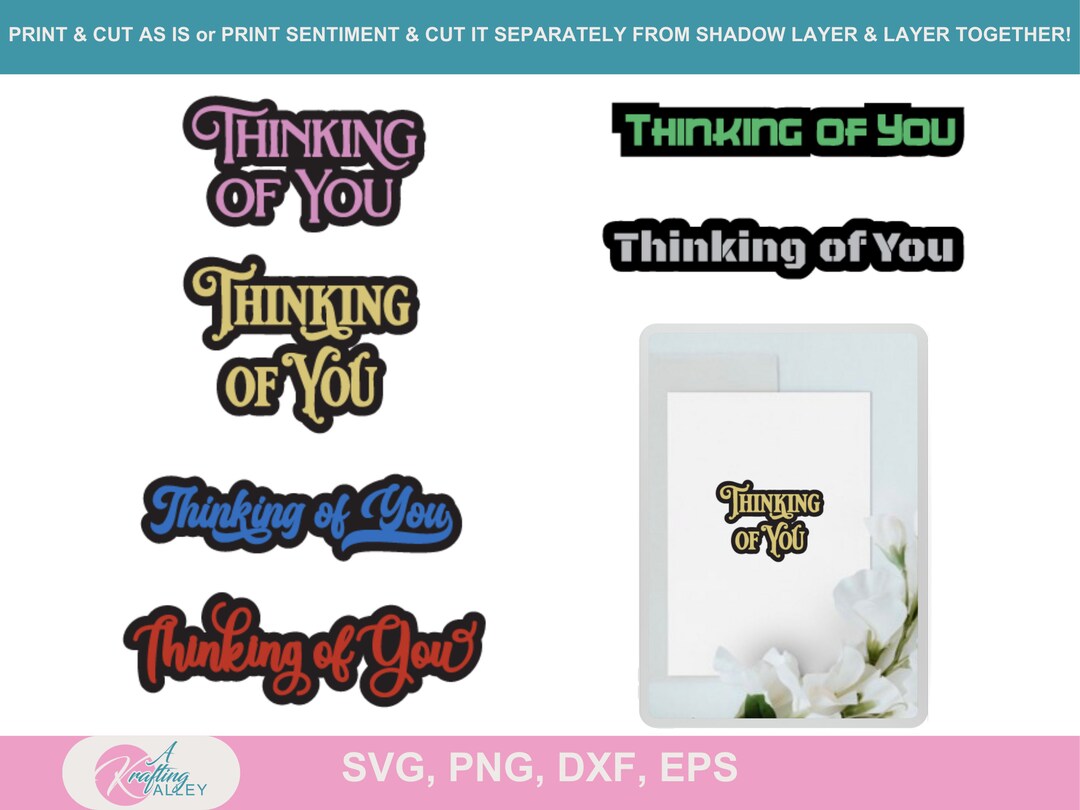 Layered Thinking of You Sentiment SVG Various Thinking of You Font SVG ...