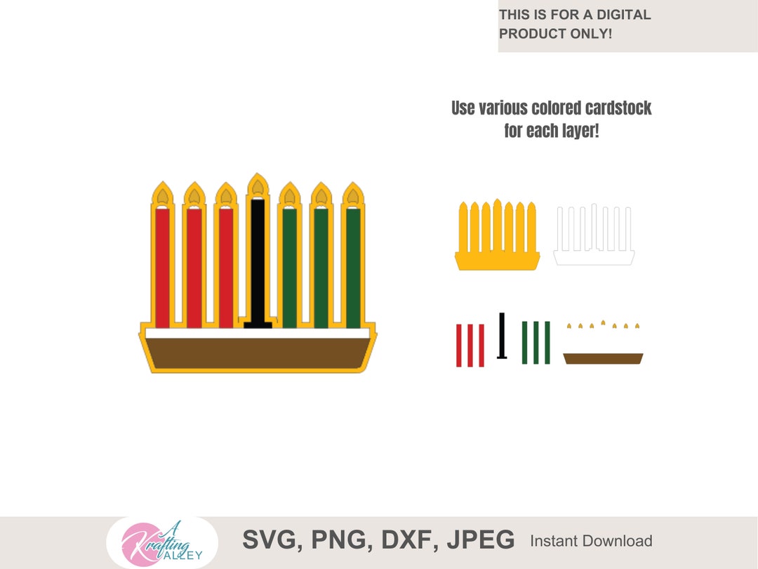 Kwanzaa Kinara Candles SVG Digital File PNG JPEG File With Various ...