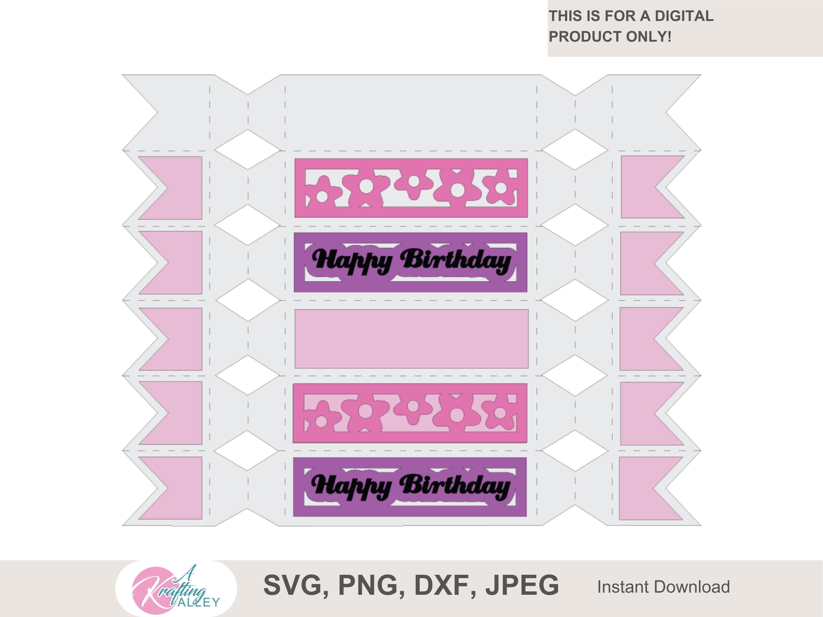 Happy Birthday 3D Cracker Box SVG for Birthday Treats Digital File ...