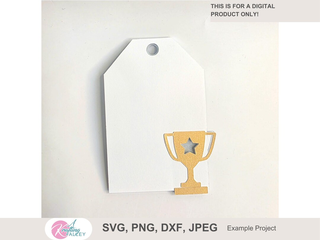 Trophy Layered Tag SVG, Multi Layered Trophy Star Gift Tag SVG PNG ...