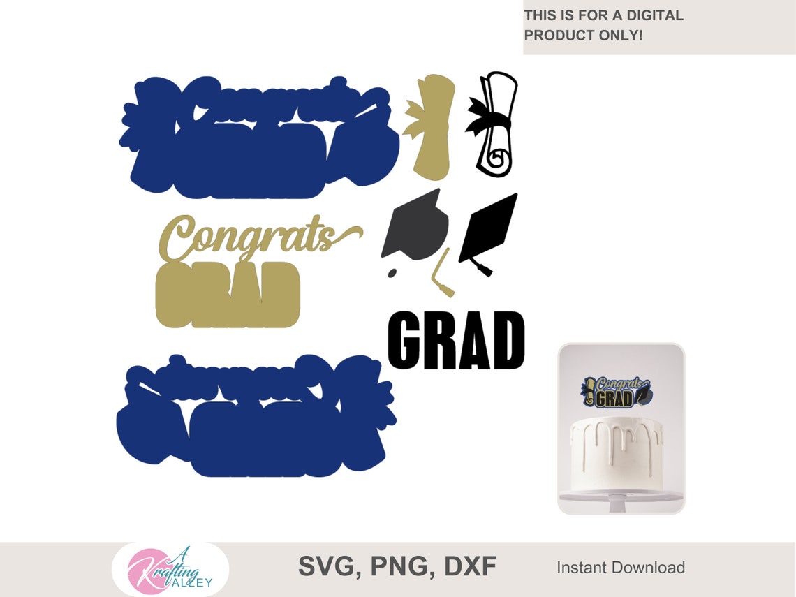 Congrats Grad Cake Topper SVG Congratulations Graduate Customized ...