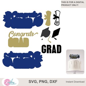 Congrats Grad Cake Topper SVG Congratulations Graduate Digital File ...