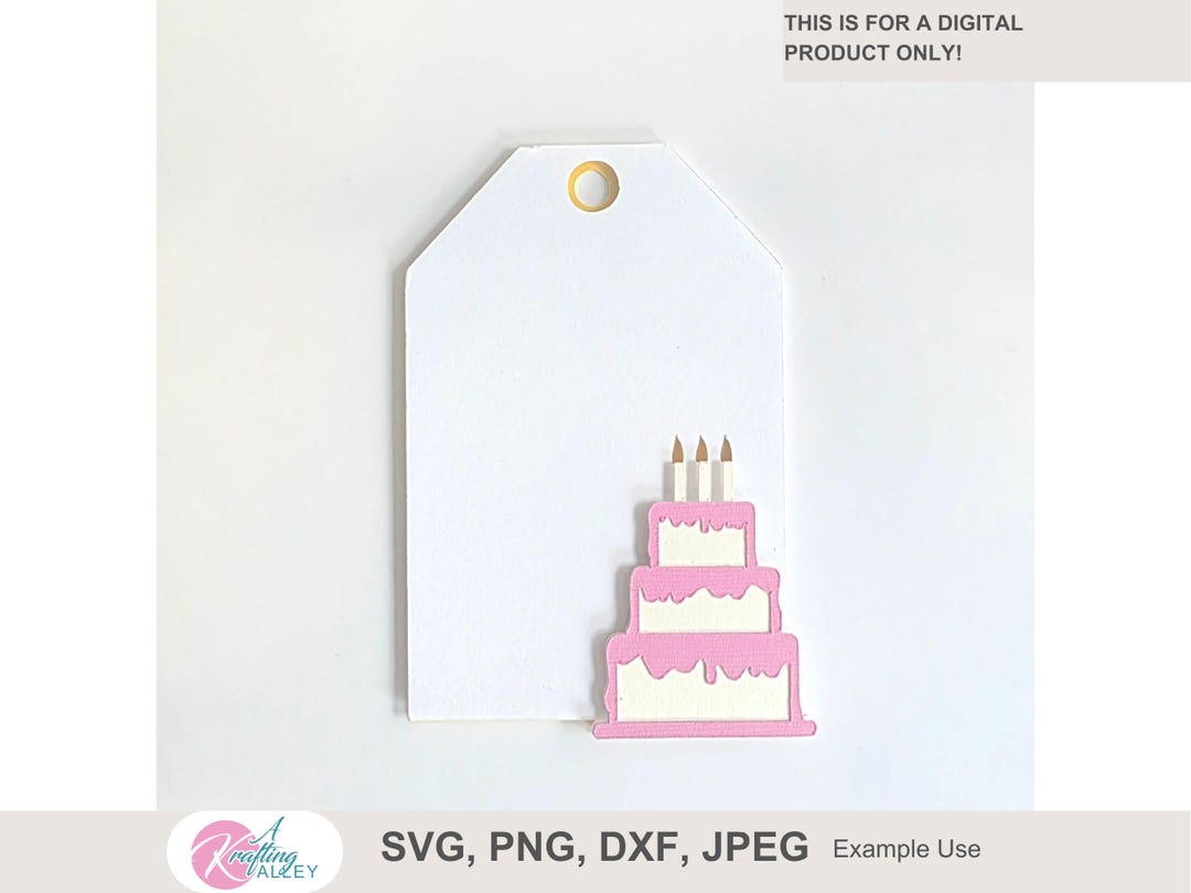 Birthday Cake Layered Tag SVG, Multi Layered Birthday Cake Gift Tag SVG ...