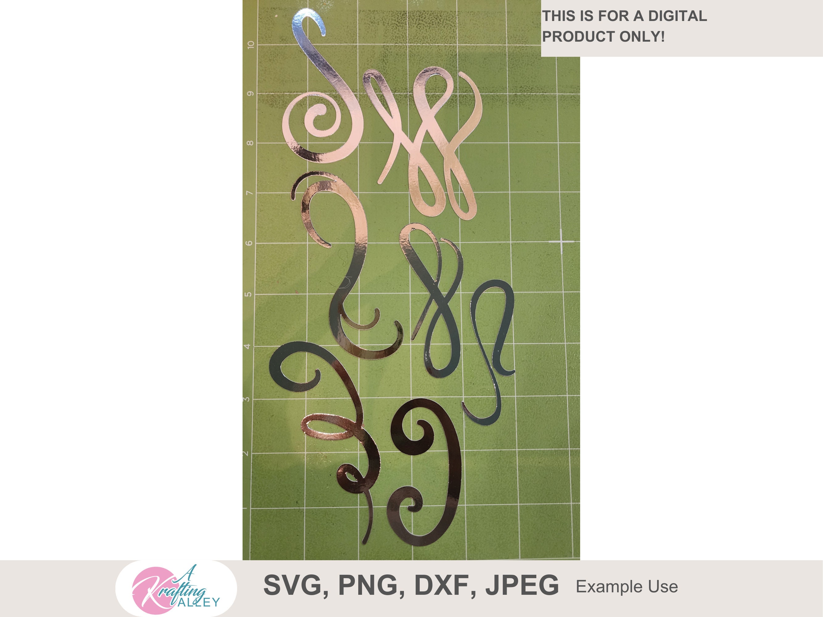 Fancy Decorative Swirls Bundle SVG File Various Shaped Swirls Digital ...