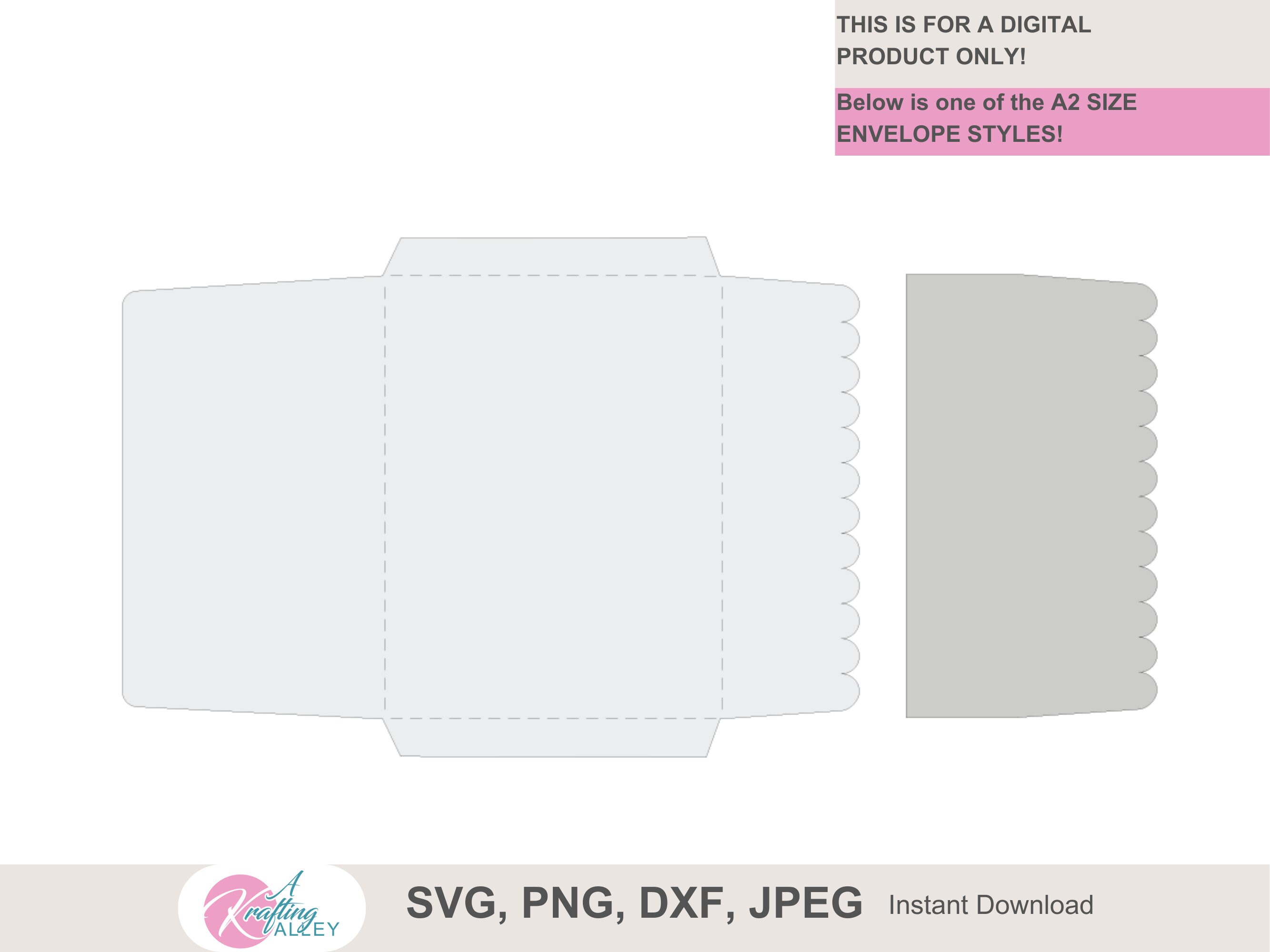 A2 Size Card Envelope SVG Bundle 3 Different Envelope Designs With ...