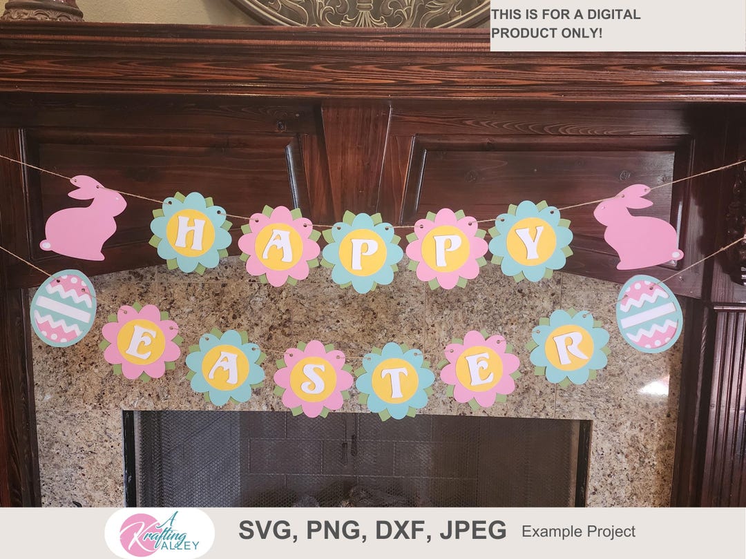 Happy Easter Banner SVG, Multi Layered 3D 2D Banner, Layering Easter ...