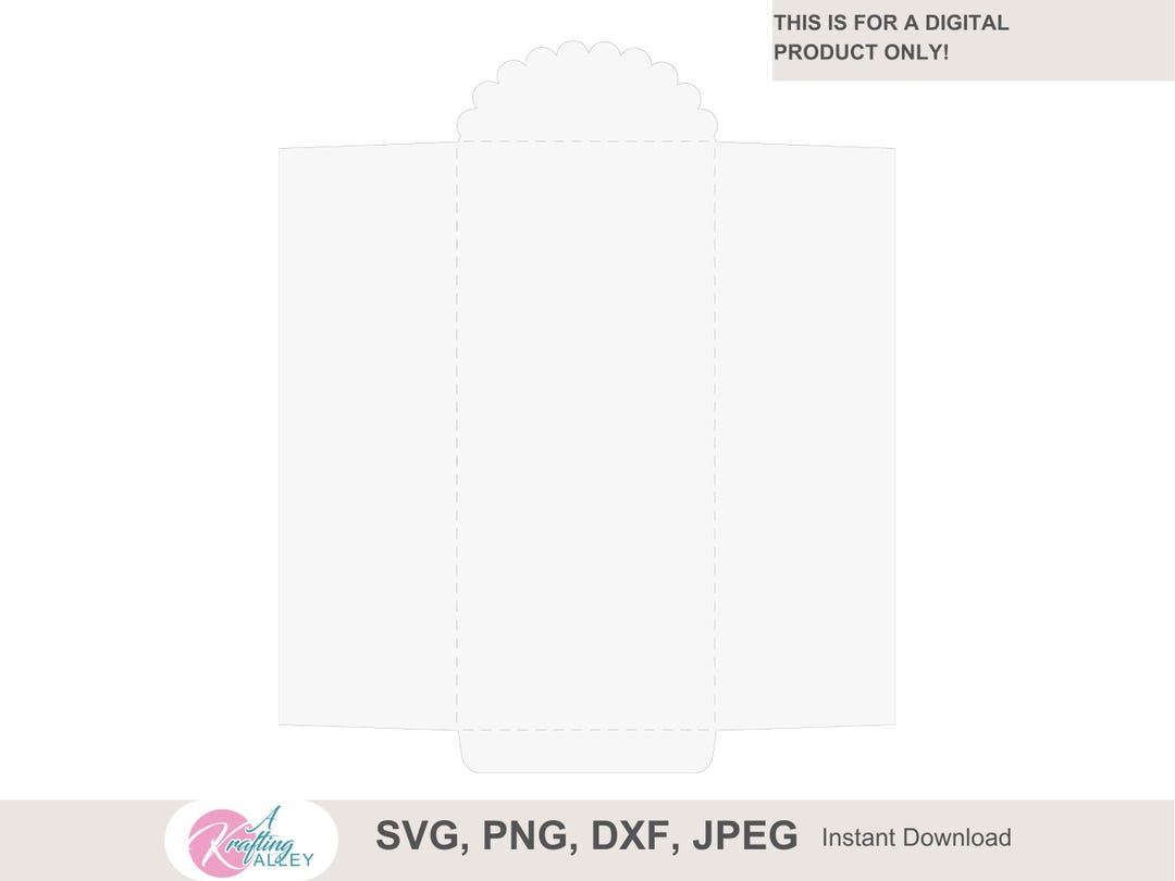 Slimline Envelope With Scallop Flap SVG Card Envelope Design With ...