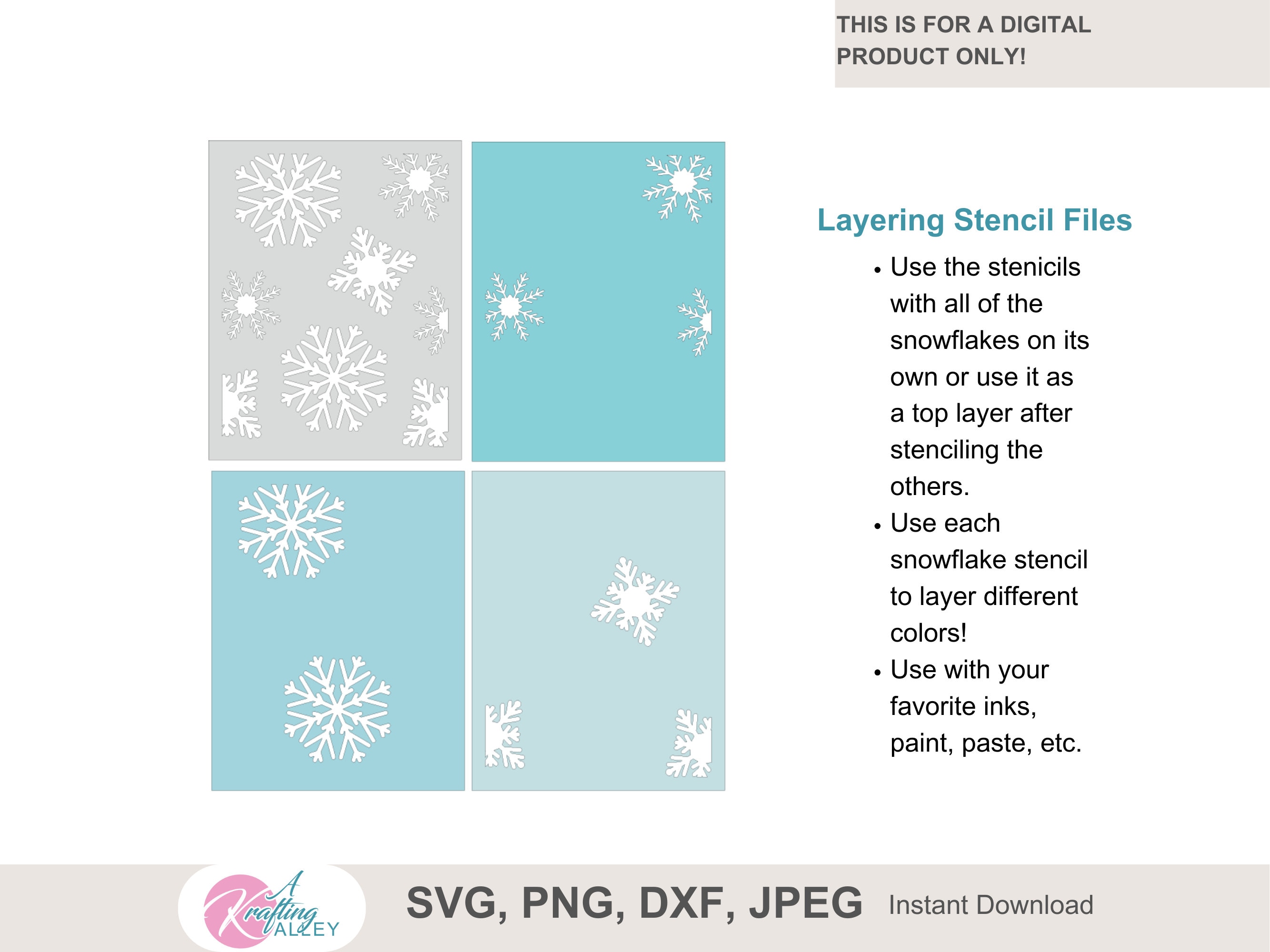 Snowflake Stencil SVG File Multi Layered Stencil Digital Cut File ...