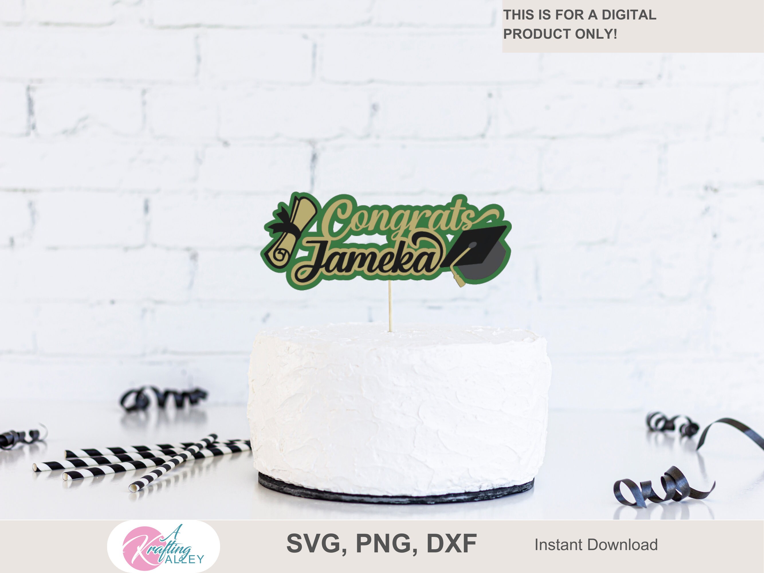 Personalized Congrats Grad Cake Topper SVG Customized Congratulations ...