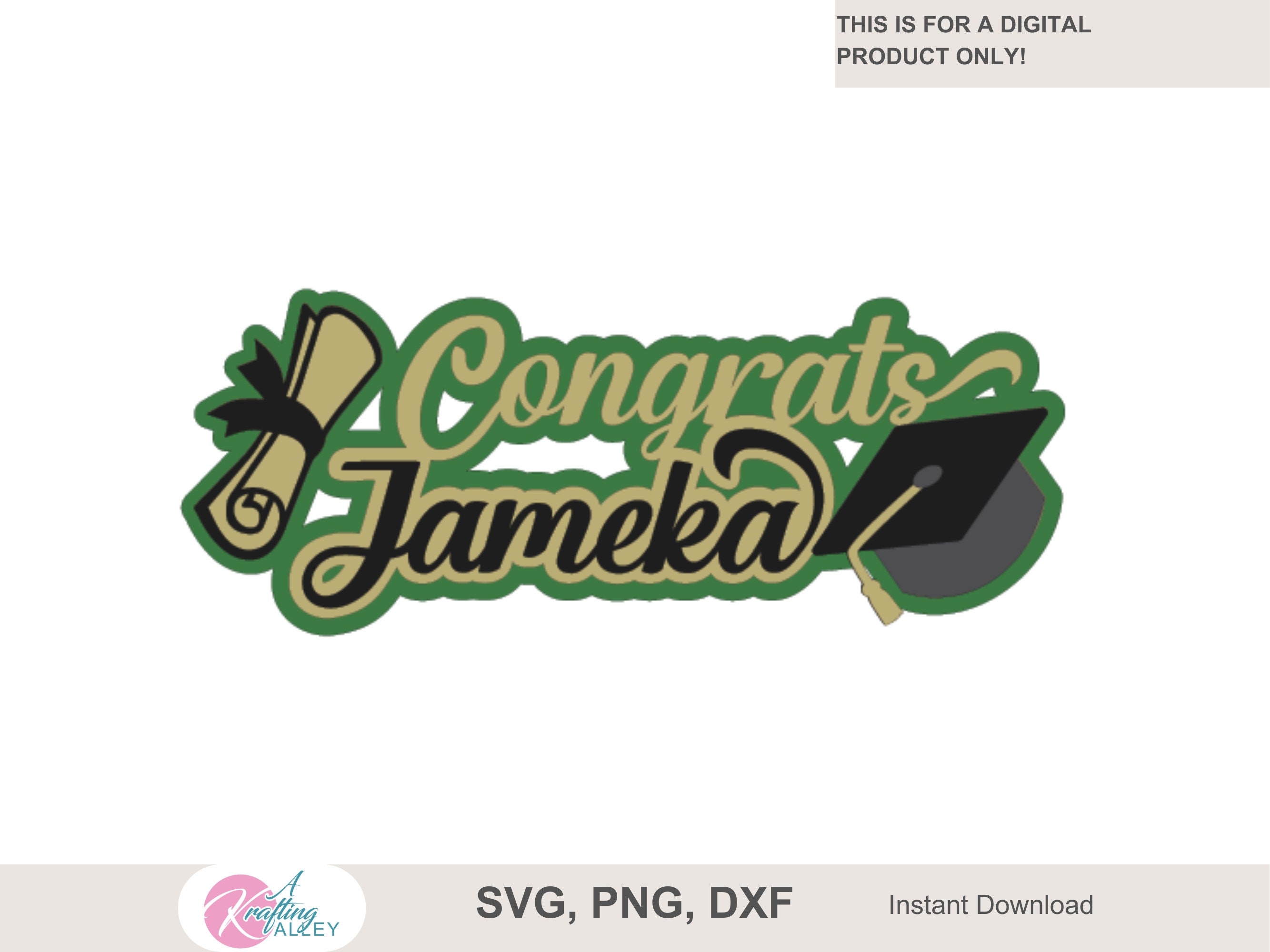 Personalized Congrats Grad Cake Topper SVG Customized Congratulations ...