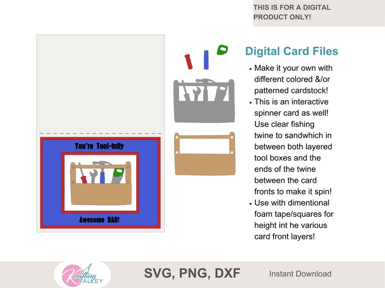 Father's Day Card SVG Tool-tally Totally Awesome Dad SVG Greeting Card ...