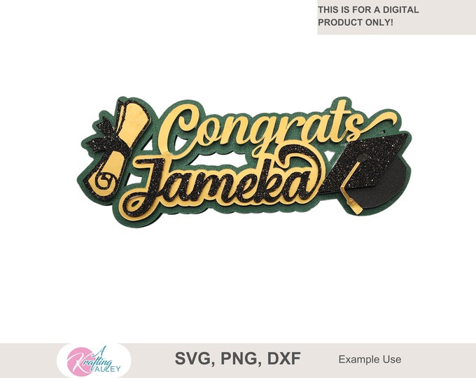 Congrats Grad Cake Topper SVG Congratulations Graduate Digital File ...