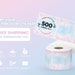 MUNBYN 2 Pink Blue Watercolor Label Stickers, Square Thermal Labels for ...