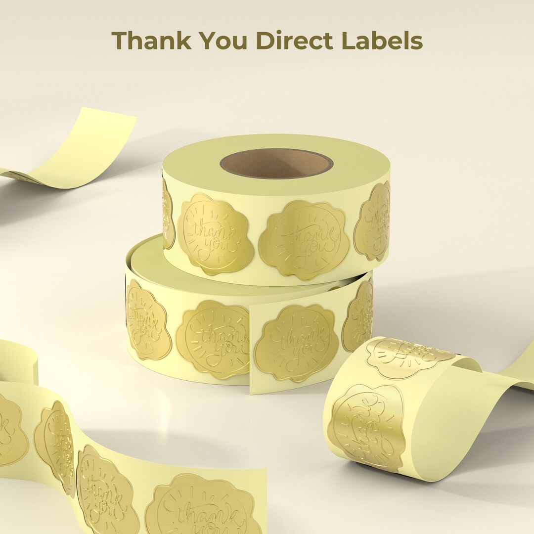 MUNBYN 500 Pcs Gold Thank You Direct Sticker1.5 - Etsy