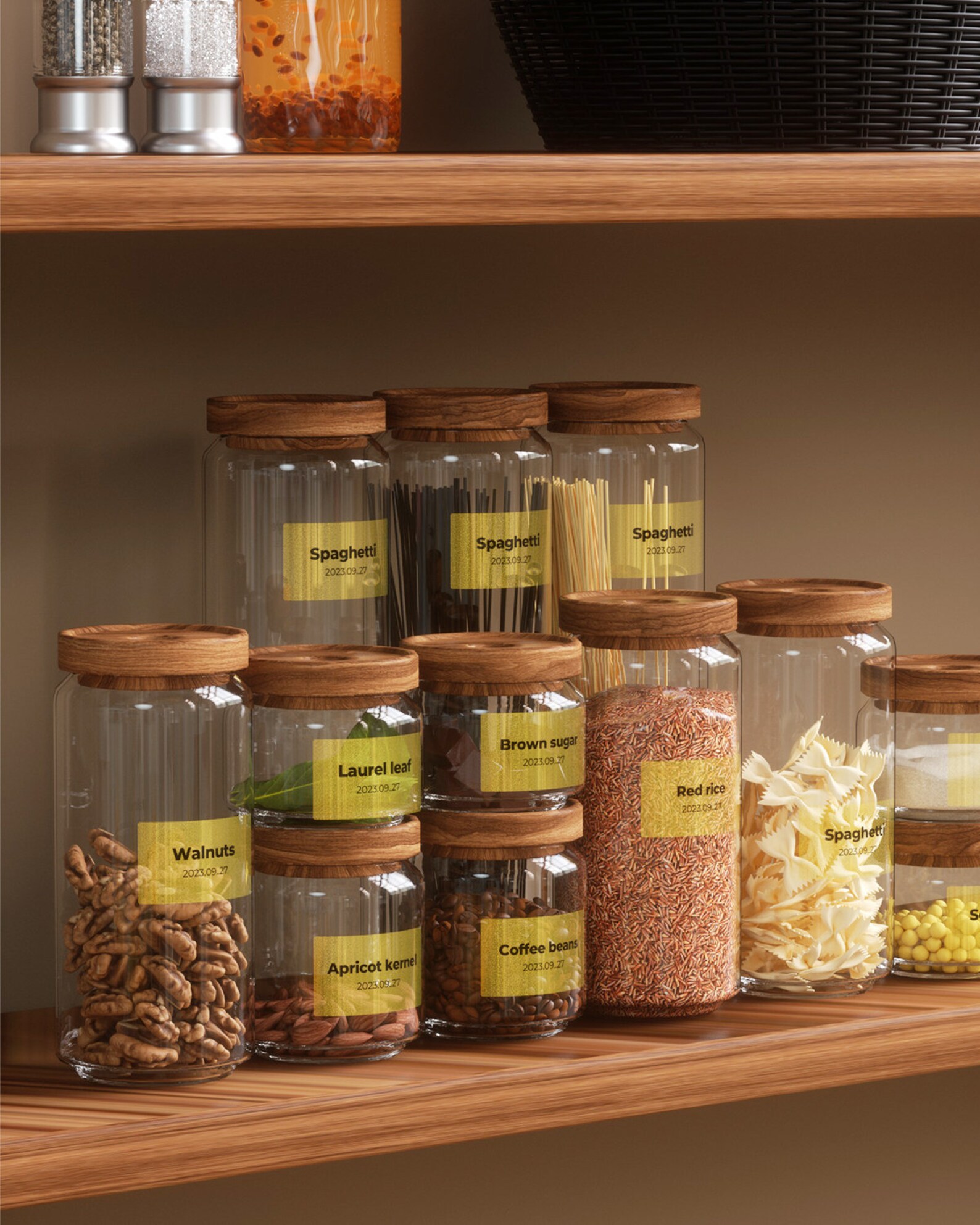 MUNBYN Gold Square Transparent Thermal Labels, Rectangle Fine Glitter ...