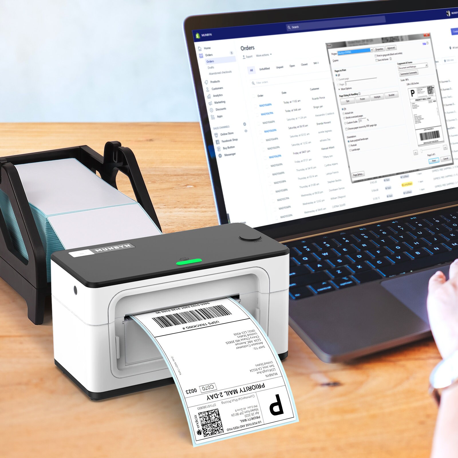 MUNBYN Thermal Label Holder Sticker Printer Stand for Roll & - Etsy