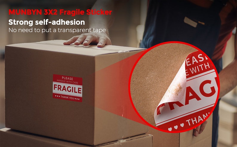 MUNBYN 3 X 2 Fragile Stickers for Shipping Handle - Etsy