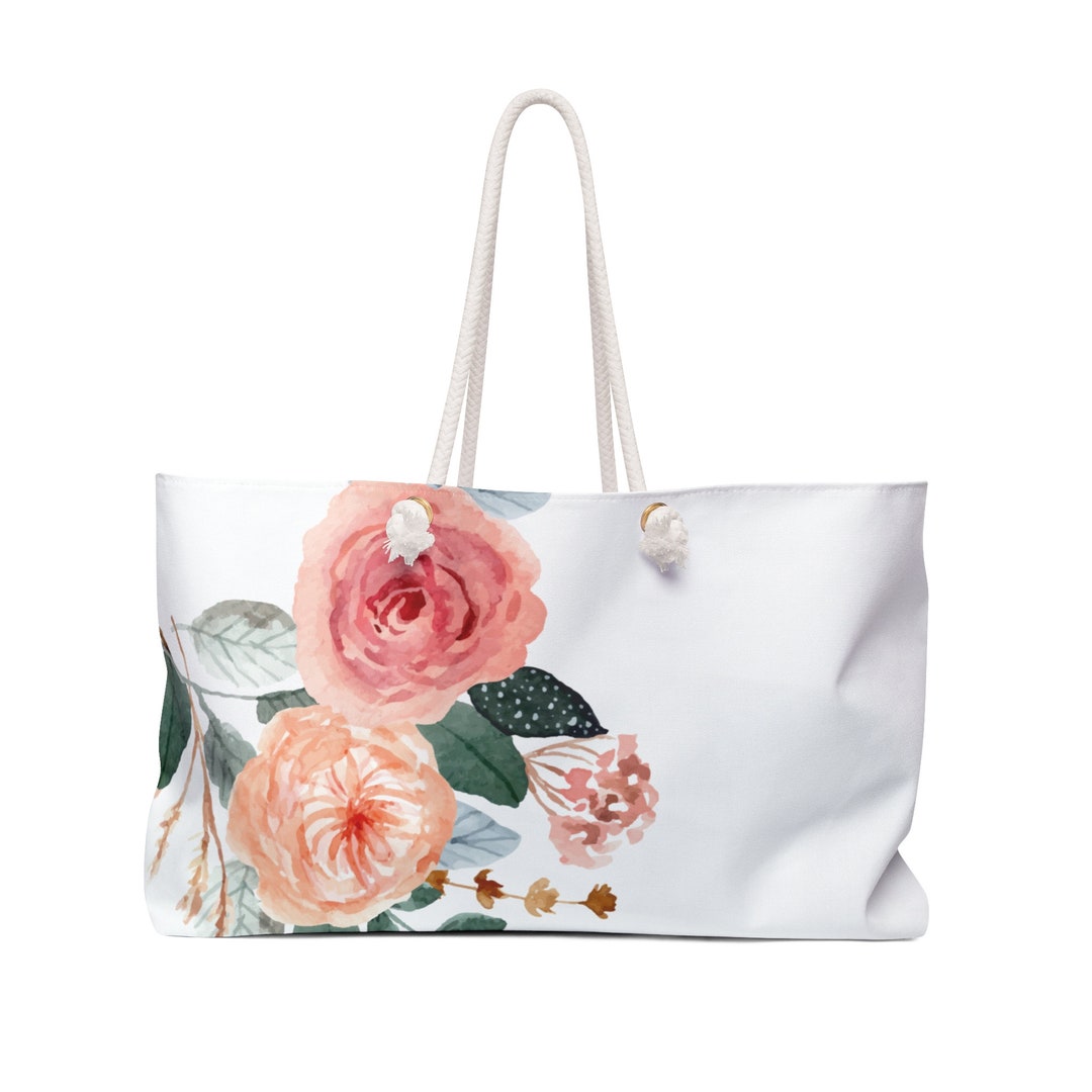 Floral Weekender Bag, Weekend Tote, Beach Tote - Etsy