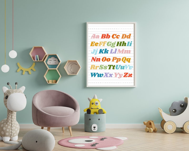 ABC Alphabet Art Print • Nursery Wall Art • Colorful Wall Art • Baby ...